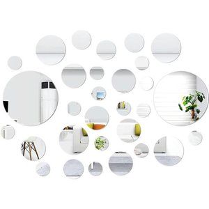 Other | Selftek 3 Pcs Circle Mirror Wall Decor Stickers Acrylic Round ...